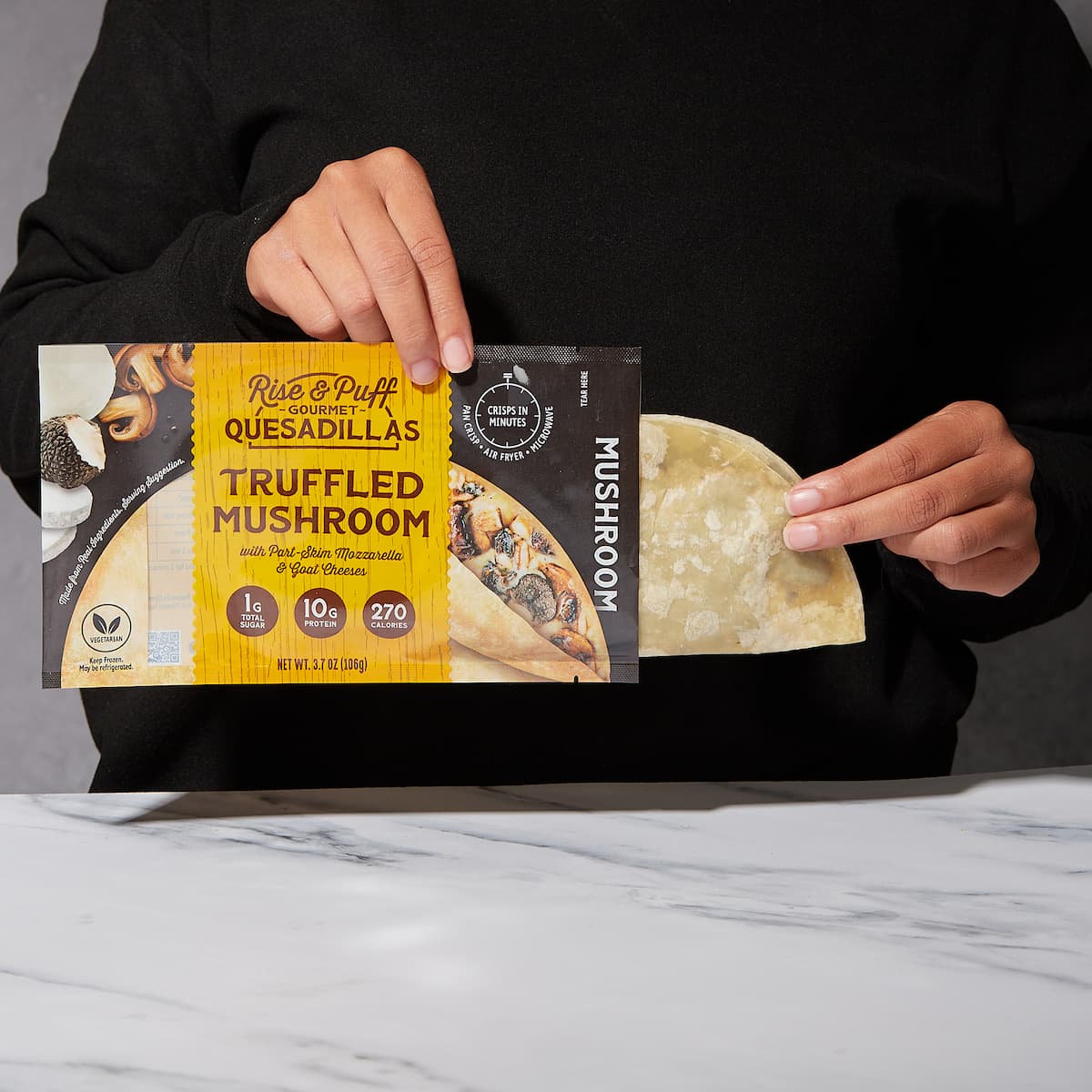 Truffled Mushroom & Cheese Quesadilla 8 Pack | Rise & Puff